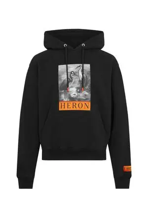 Heron Preston Long-sleeved Hooded Sweatshirt - Black