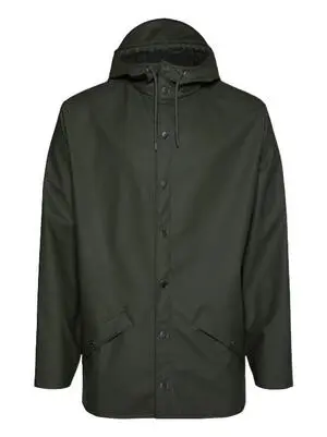 Rains Rains Hooded Long-Sleeved Raincoat Black