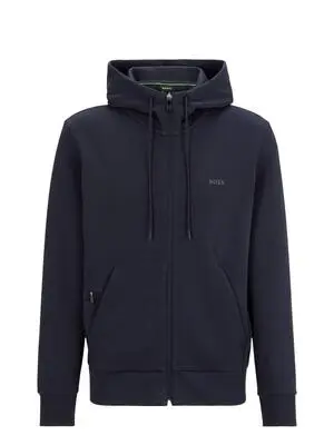 Hugo Boss Boss Full-zip Hoodie With Drawstring Hood - Black