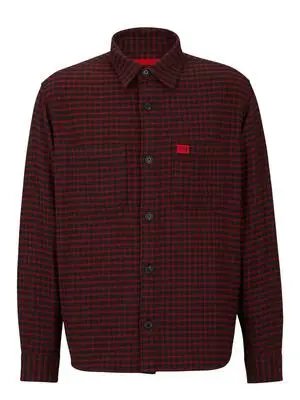 Hugo Boss Loose Checked Shirt - Black