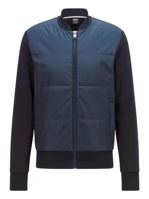Hugo Boss Skiles Quilted Hybrid Bomber Jacket - Black