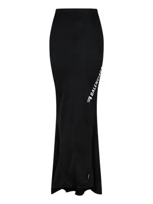 Balenciaga Sporty B Activewear Mermaid Maxi Skirt - Black