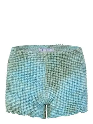 Off-White Off-White Tie-Dye High-Waisted Shorts Blue