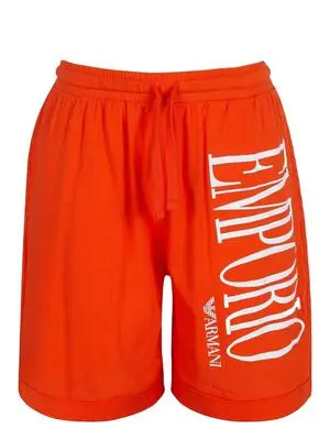 Emporio Armani Logo Knit Shorts - Red