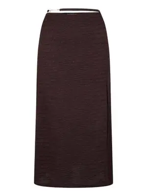Jacquemus Slit Skirt With Graphic Pattern - Black