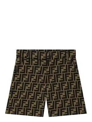 Fendi Ff Monogram Jacquard Shorts - Brown