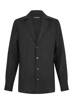 Dolce & Gabbana V-neck Long Sleeve Shirt - Black
