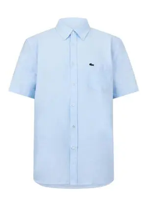 Lacoste Short Sleeve Oxford Shirt - Blue