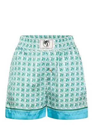 Palm Angels Elastic Waist Shorts - Blue