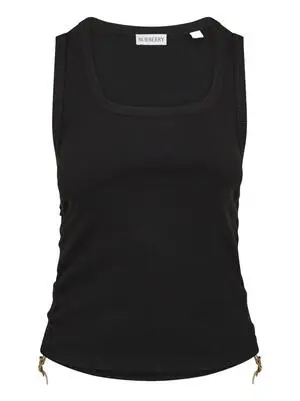 Burberry Ruched Buckle Tank Top - Black