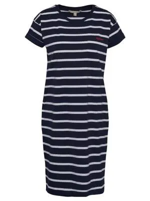 Barbour Otterburn Striped Midi Dress - Black