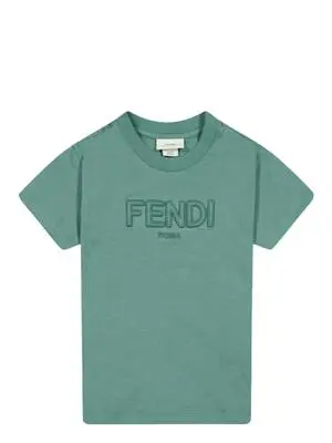 Fendi Embroidered Logo T-shirt - Green
