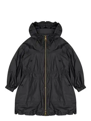Moncler Logo Zip-up Parka - Black