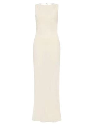 ST. AGNI Sleeveless Draped Cowl Neck Maxi Dress - White