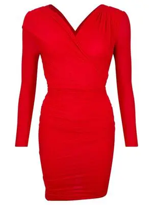 BALENCIAGA Balenciaga Draped V-Neck Long Sleeve Dress