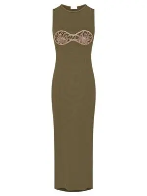 Magda Butrym Sleeveless Maxi Dress With Embellishment - Brown
