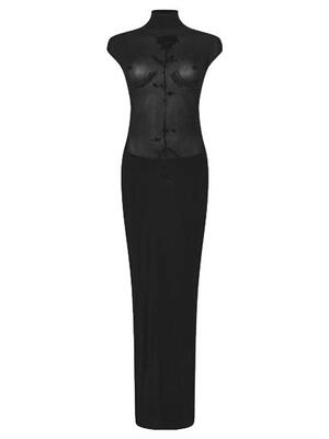 JEAN PAUL GAULTIER Midi Dress With Cut-out Waist - Black