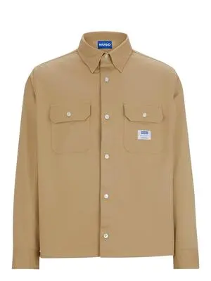 Hugo Boss Cotton Twill Overshirt - Nude