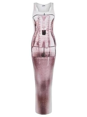JEAN PAUL GAULTIER Sleeveless Printed Maxi Dress - Multicolor