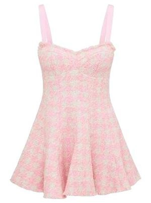 LoveShackFancy Plaid Mini Dress - Pink
