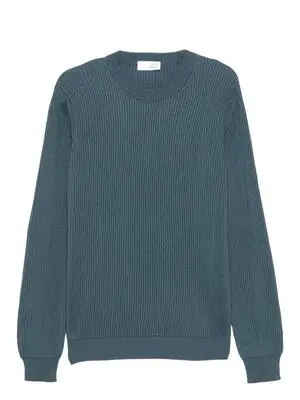 ROBERTO COLLINA Crew Neck Ribbed Sweater - Blue