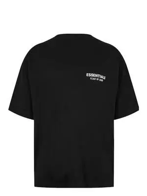 Fear Of God Round-neck Logo T-shirt - Black
