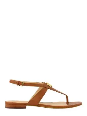 Ralph Lauren Everley Leather Sandal With Buckled Ankle Strap - Brown