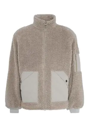 Barbour Barbour Weardale Fleece Jacket With Zip-Up Fastening And Studded Details Concrete