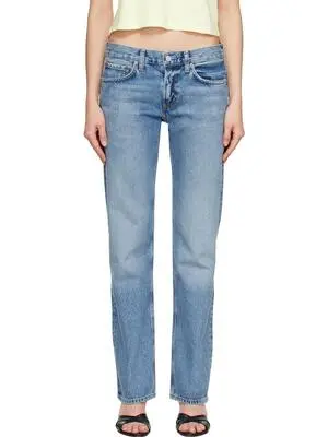 AGOLDE Non-stretch Slim-fit Jeans With Fading And Whiskering - Blue