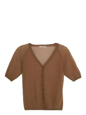 Paloma Wool PALOMA WOOL Short-Sleeved V-Neck Cardigan Brown