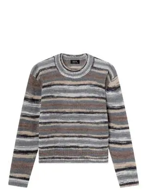 A.p.c. Striped Crew Neck Sweater - Grey