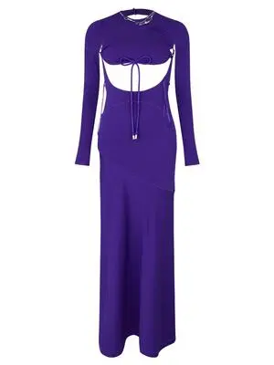 Off-White Long Sleeve Maxi Dress - Purple