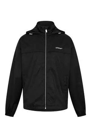 Off-White Hooded Windproof Jacket - Black