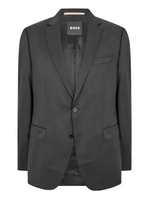Hugo Boss Notch Lapel Two-button Blazer - Black