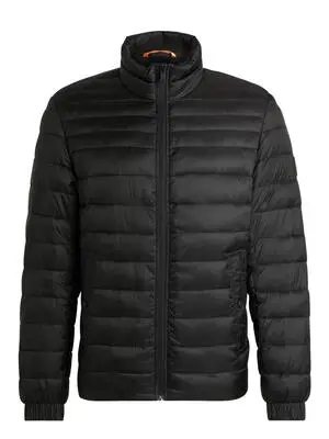 Hugo Boss Water-repellent Padded Jacket With Logo Badge - Black
