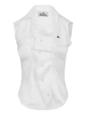 VIVIENNE WESTWOOD Sleeveless Collared Shirt - White