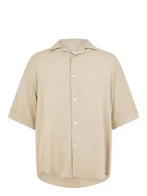 AMI Paris Short-sleeve Camp Collar Shirt - Nude