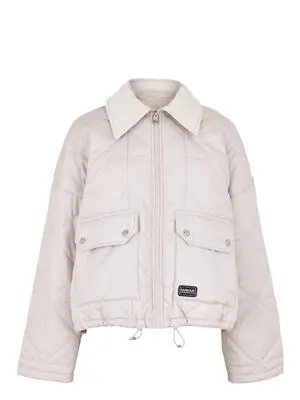 Barbour Quilted Jacket With Velvet Collar - White
