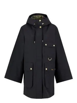 Barbour Long-sleeved Casual Jacket With Zip Closure And Hood - Black