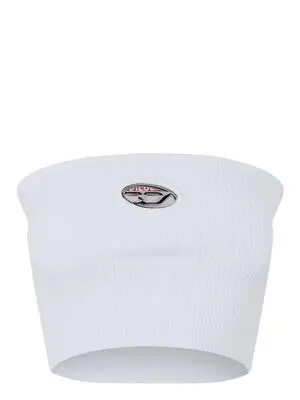 DIESEL® Fitted Strapless Logo Top - White