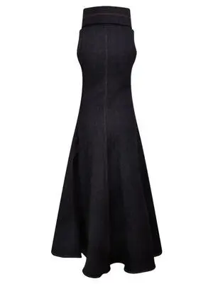 Jacquemus Sleeveless High Neck Denim Dress - Black