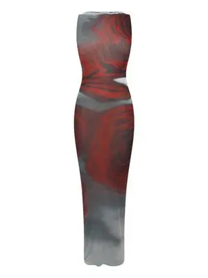 JEAN PAUL GAULTIER Sleeveless Boat Neck Dress - Red
