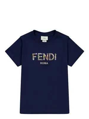Fendi Logo Crewneck T-shirt - Black