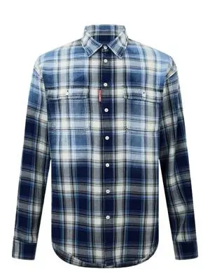 Dsquared2 Checkered Cotton Shirt - Blue