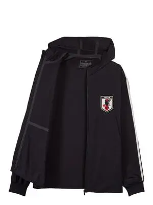 Y3 Zip Up Hooded Jacket With Sporty Stripes - Black