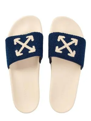 Off-White Terry Pool Slides - Nude