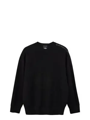 Y3 Logo Knit Crewneck Sweatshirt - Black