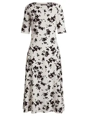 Ralph Lauren Floral Print Midi Dress - Black
