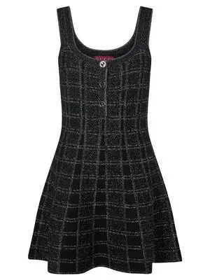 Gucci Lamé Check Jacquard Button Dress - Black
