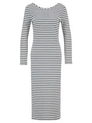 Barbour Long-sleeved Striped Midi Dress - Cloud Stripe